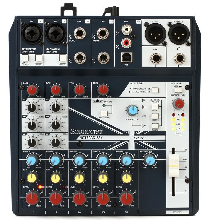 SOUNDCRAFT NOTEPAD 8FX MIXER – CECCHERINIMUSIC